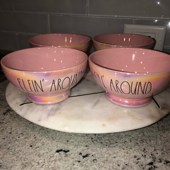 Rae Dunn | Dining | New Rae Dunn Set Of 4 Elfin Around Pink Iridescent ...